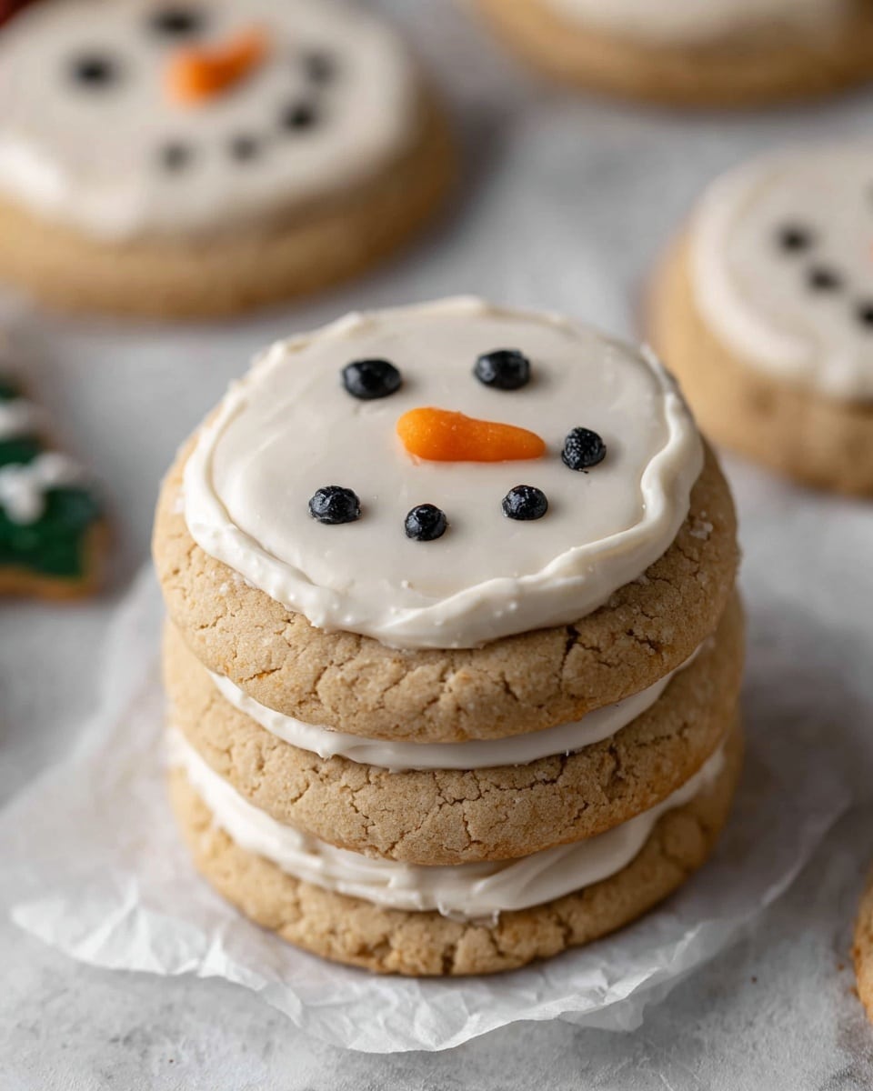 Melted Snowman Peanut Butter Cookies - Festive Holiday Treats
